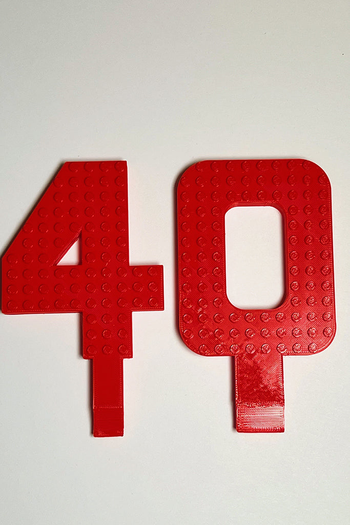 Lego Inspired Birthday Cake Topper - Birthday cake sign – 3D Monster Design